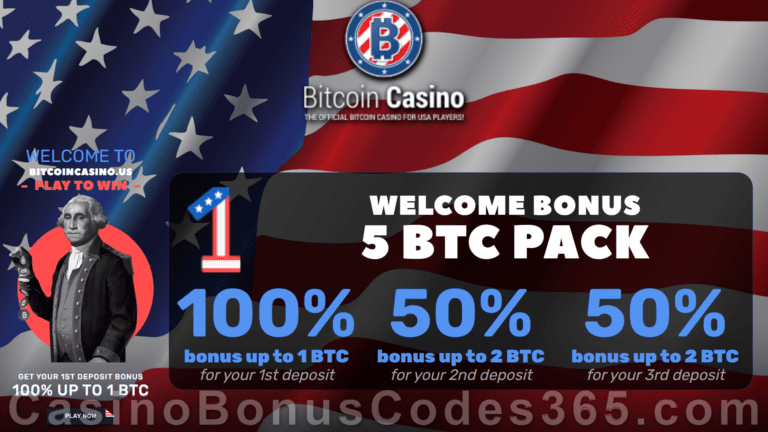 BitcoinCasino.US 5 BTC Welcome Bonus Package – Casino Bonus Codes 365