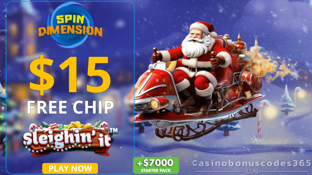 Get Your Hands on SpinDimension's $15 FREE Chip to Play on Sleighin' It - Exclusive No Deposit ...