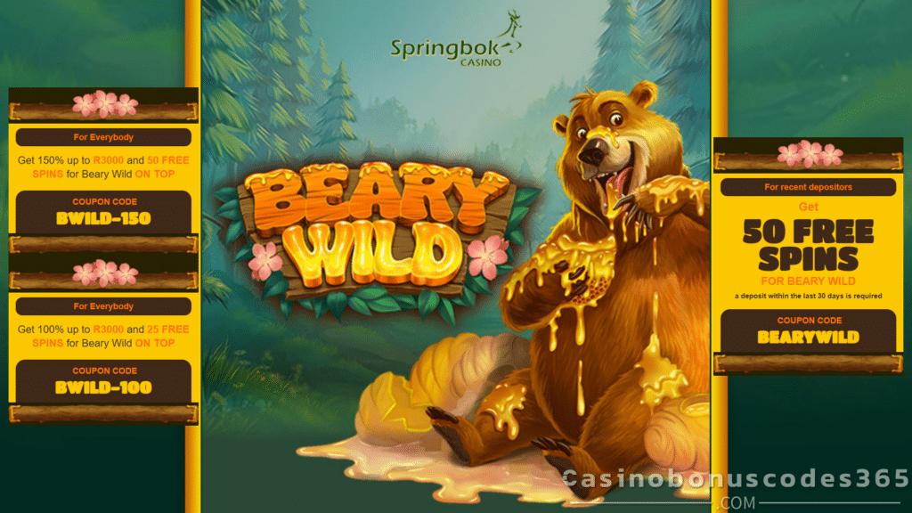 Springbok Casino New SpinLogic Gaming Game Beary Wild Special Promo ...