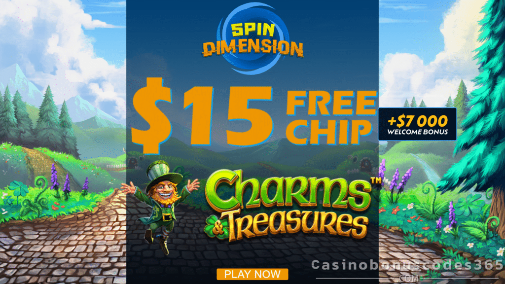 Spin Dimension: New Players Get a $15 FREE Chip on Charms and Treasures with No Deposit - Casino ...