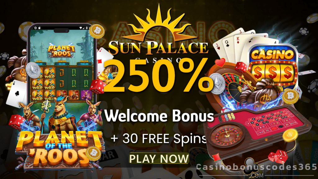 Sun Palace Casino's 20 FREE Spins on Buffalo Mania Deluxe plus 250% ...
